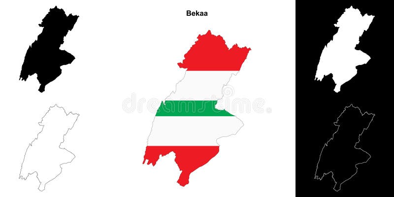 Bekaa outline map stock vector. Illustration of boundaries - 356680209