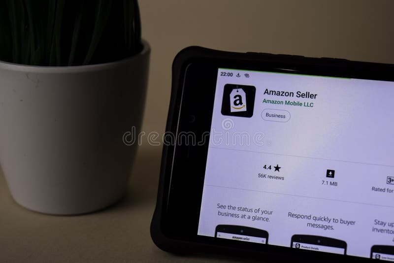 Amazon Seller Dev Application on Smartphone Screen. Amazon Seller is a ...