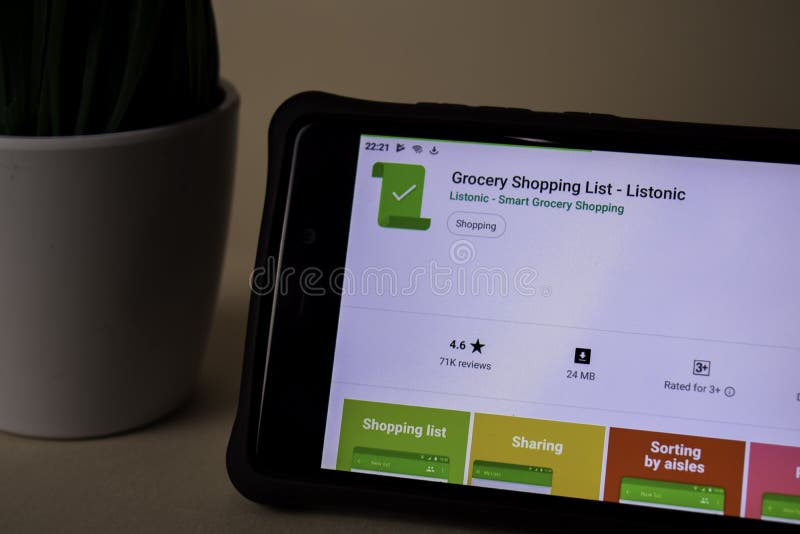 Grocery Shopping List Dev Application on Smartphone Screen. Listonic is ...