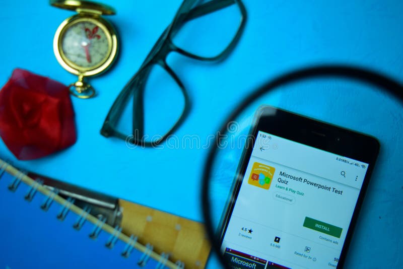 Microsoft Powerpoint Test Quiz Dev App with Magnifying on Smartphone ...