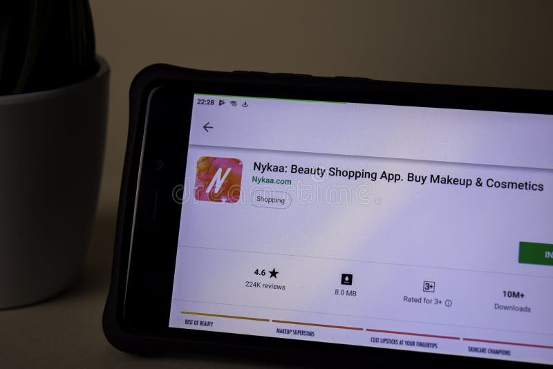 Nykaa: Beauty Shopping Dev Application on Smartphone Screen. Buy Makeup ...