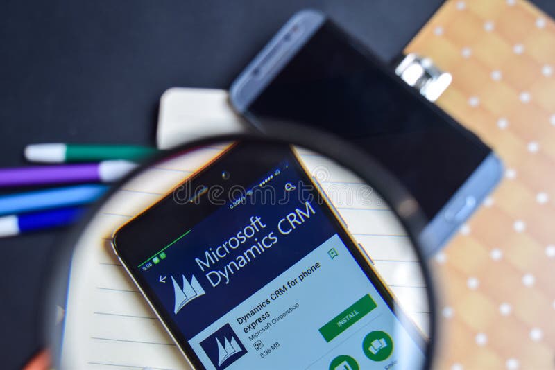 Dynamics CRM for Phone Express App in Magnifying on Smartphone Screen ...