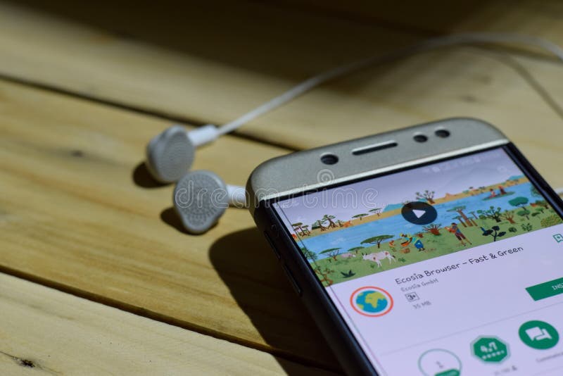 Ecosia Browser - Fast & Green Dev Application on Smartphone Screen ...