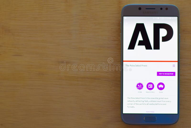 The Associated Press Dev Application on Smartphone Screen. Editorial ...