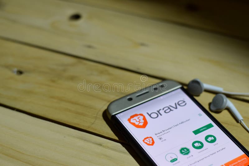 Brave Browser Dev Application on Smartphone Screen. Fast AdBlocker ...