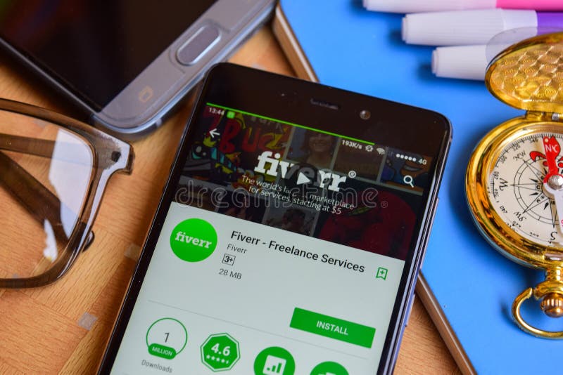 Fiverr - Freelance Services Dev Application on Smartphone Screen ...