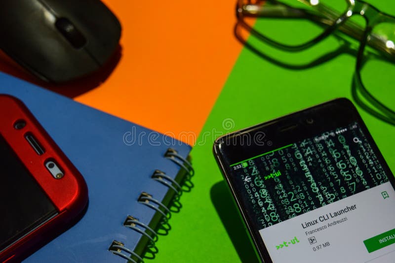 Linux CLI Launcher Dev App on Smartphone Screen. Editorial Stock Image ...