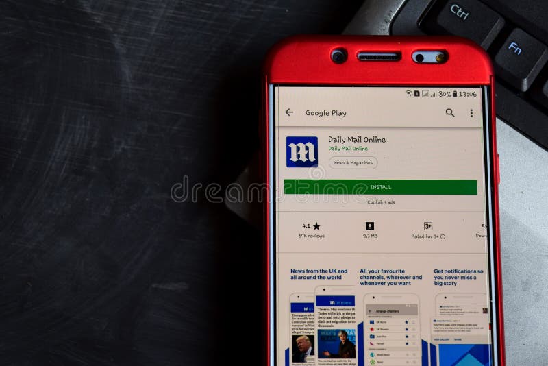 Daily Mail Online Dev App on Smartphone Screen Editorial Stock Image ...