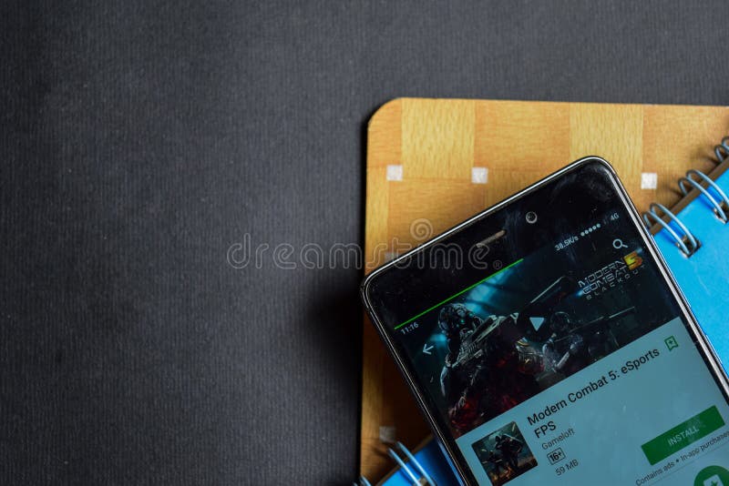 Modern Combat 5: ESports FPS App Dev App on Smartphone Screen ...