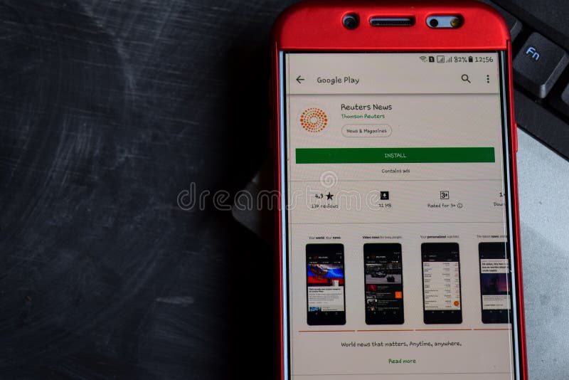 Reuters News Dev App on Smartphone Screen. Editorial Stock Image ...