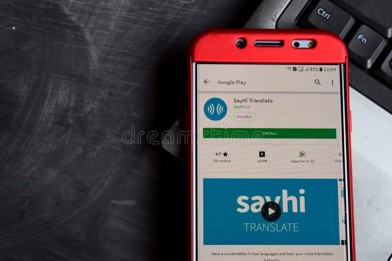 SayHi Translate Dev App on Smartphone Screen. Editorial Image - Image ...