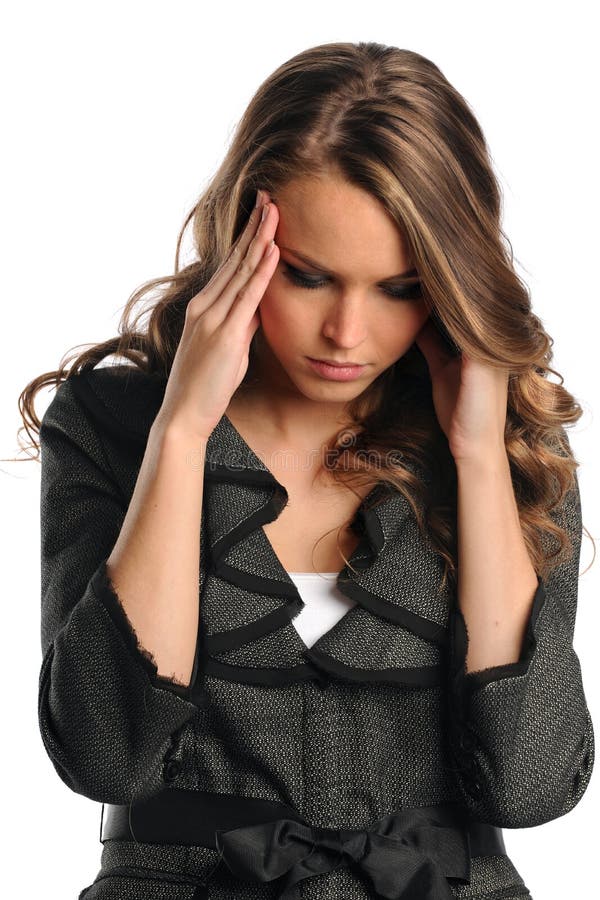 Beklemtoonde Onderneemster stock afbeelding. Image of handen - 11546377