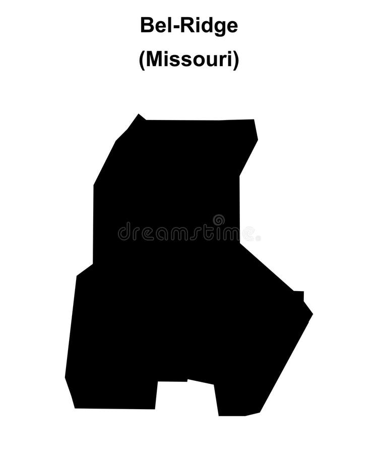 Bel-Ridge outline map stock vector. Illustration of boundary - 387455891