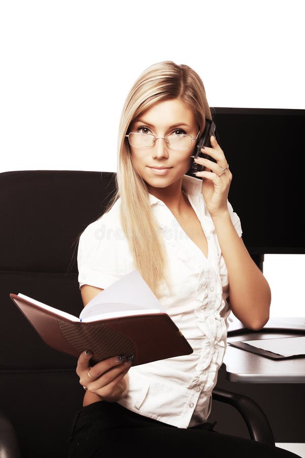 Belangrijk telefoongesprek stock afbeelding. Image of bureau - 8098871