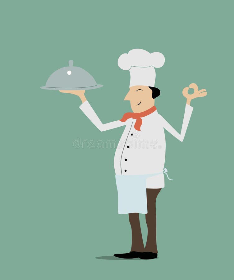 Kok, Chef-kok in Restaurant Vector Illustratie - Illustration of hoed ...