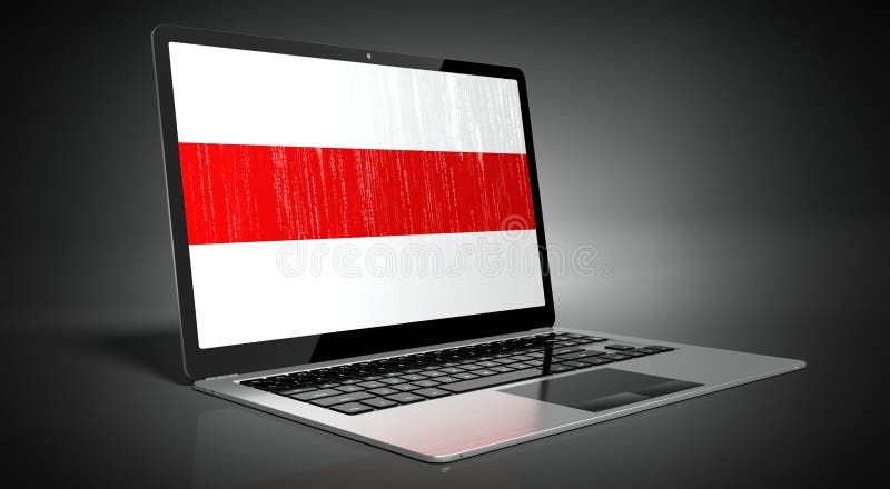Belarus - Country Flag and Binary Code on Laptop Screen Stock ...