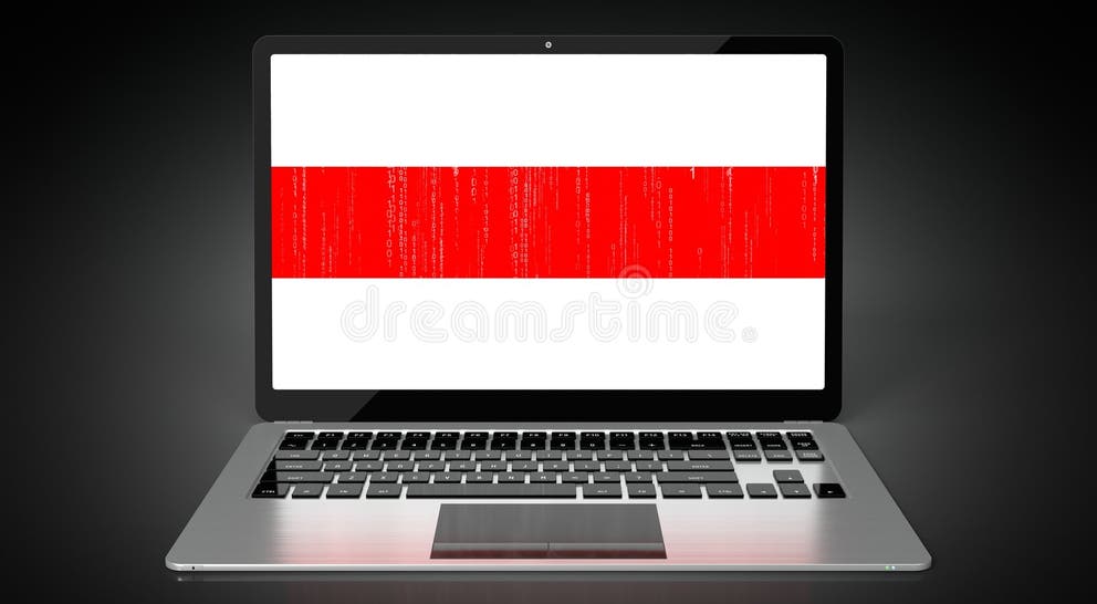 Belarus - Country Flag and Binary Code on Laptop Screen Stock ...