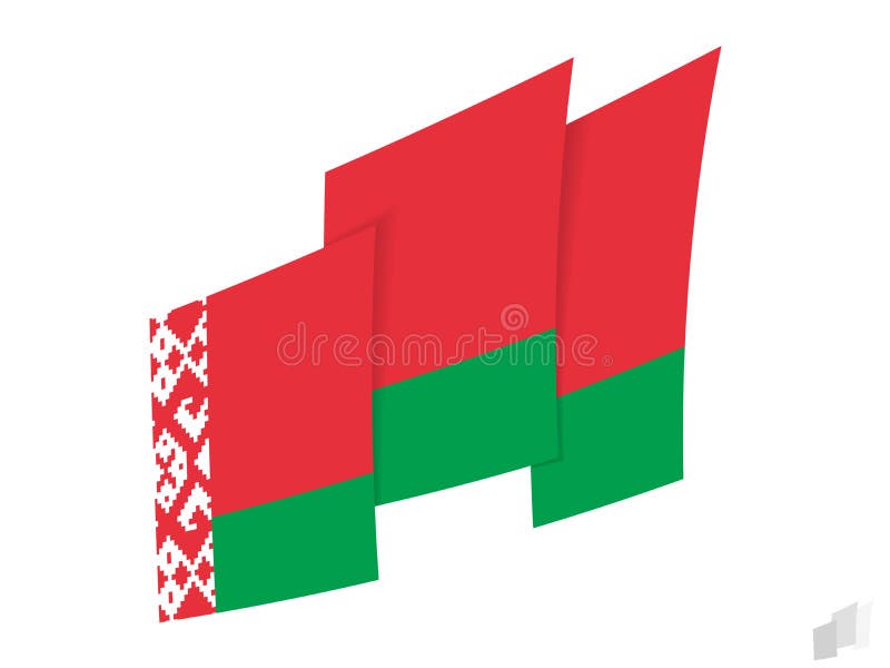 Belarus Flag in an Abstract Ripped Design. Modern Design of the Belarus ...