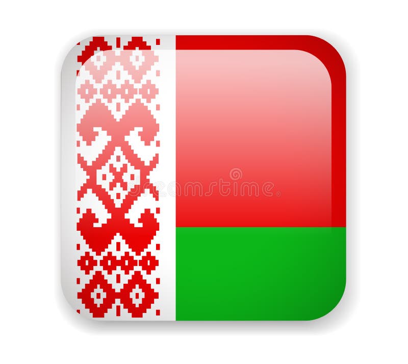 Belarus Flag. Bright Square Icon on a White Background Stock ...