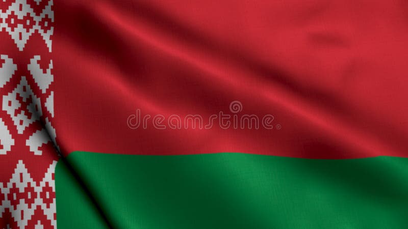 Belarus Flag. Waving Fabric Satin Texture Flag of Belarus 3D ...