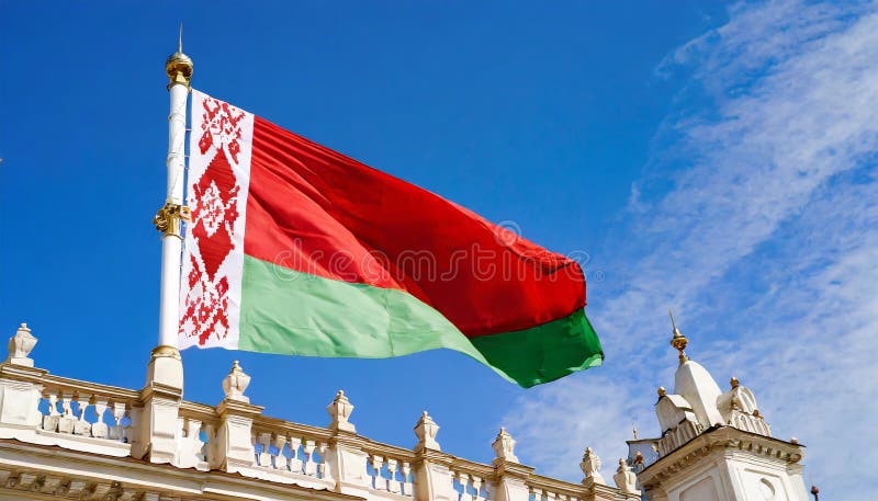 Belarus flag, with waving stock image. Image of detailed - 299313789