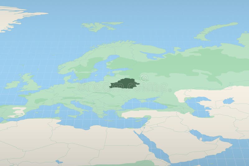 Belarus Highlighted on a Detailed Map, Geographic Location of Belarus ...
