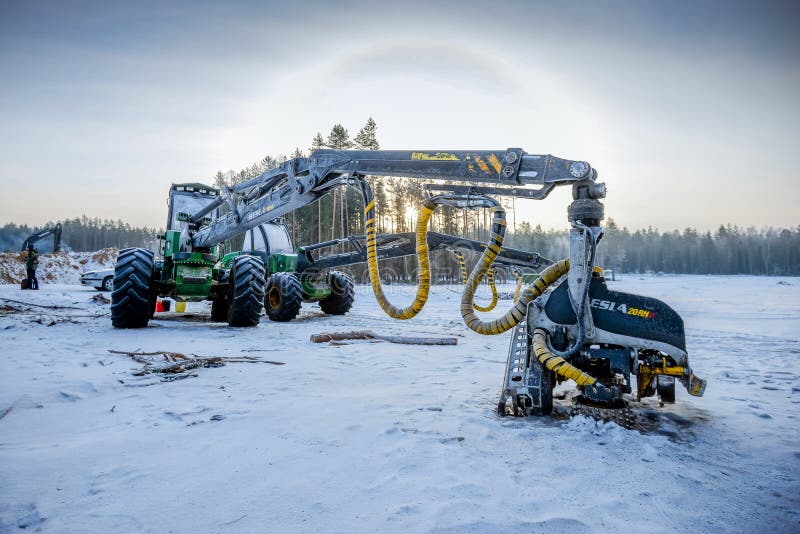 Deforestation and Timber Harvesting in Eastern Europe Stock Image ...
