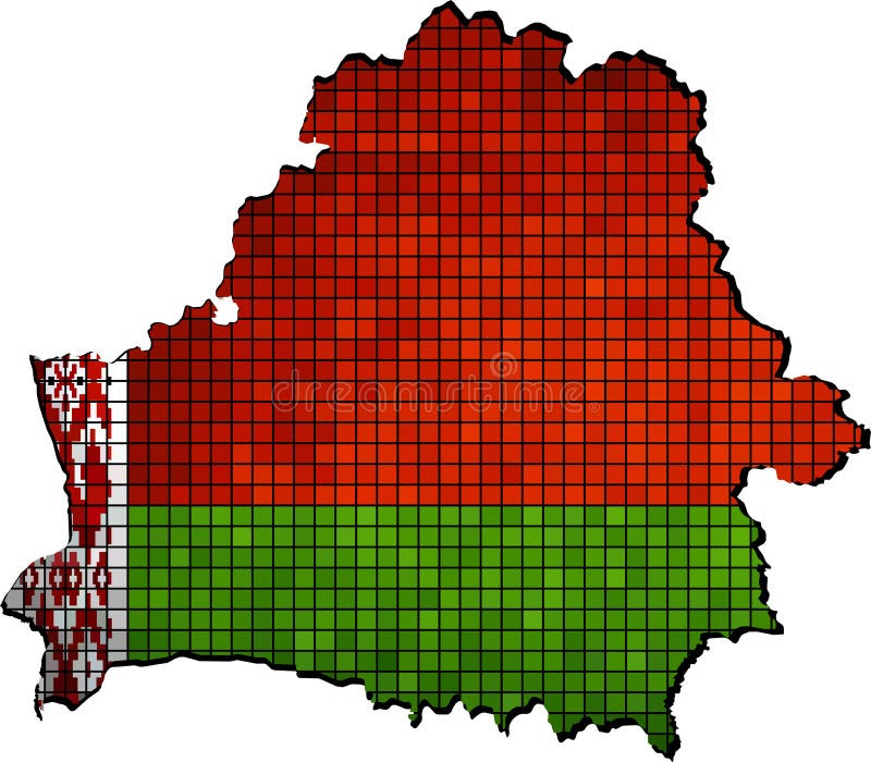 Belarus Map with Flag Inside Stock Vector - Illustration of belarusian, frame: 114722240