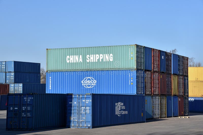 International Container Terminal. Cargo Sea Containers for Shipping ...