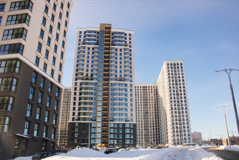 Belarus, Minsk - 12 December, 2022: Modern Houses in Minsk World ...
