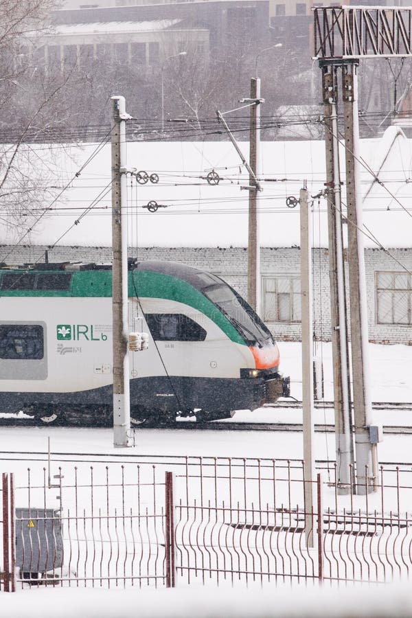 Belarus, Minsk - 18 December, 2022: Train among the Snow Editorial ...