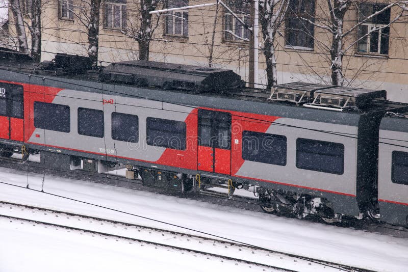 Belarus, Minsk - 18 December, 2022: Train among the Snow Editorial ...