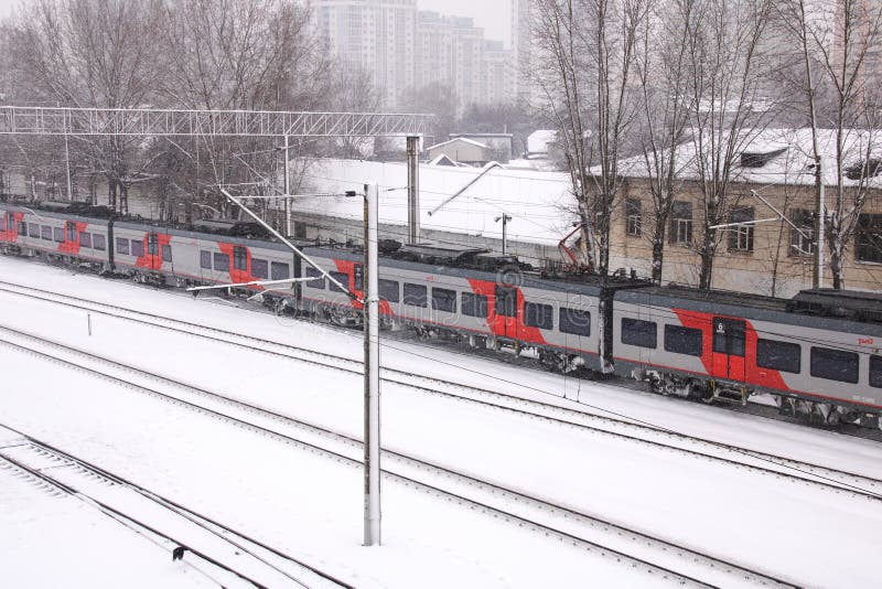 Belarus, Minsk - 18 December, 2022: Train among the Snow Editorial ...