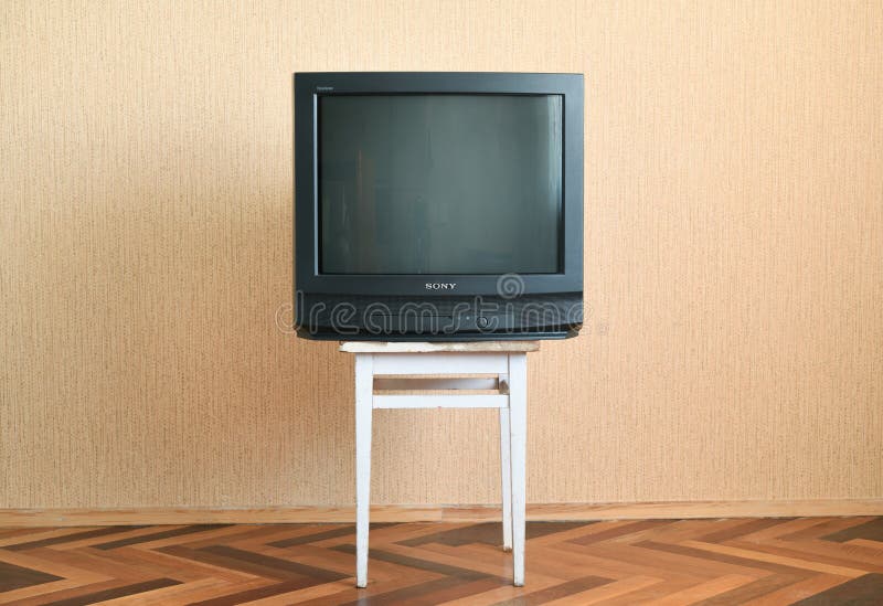 Belarus, Minsk - June 3, 2019: Sony Trinitron Kv-21m3 with Green Screen ...