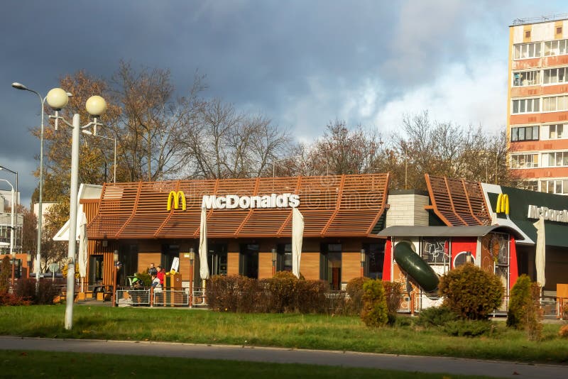 Belarus, Minsk - 07 October, 2022: McDonald S Restaurant Building ... Belarus, Minsk - 07 October, 2022: McDonald S Restaurant Building ...