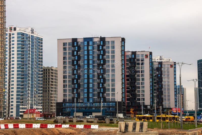 Belarus, Minsk - 28 October, 2022: Modern Houses in Minsk World ...