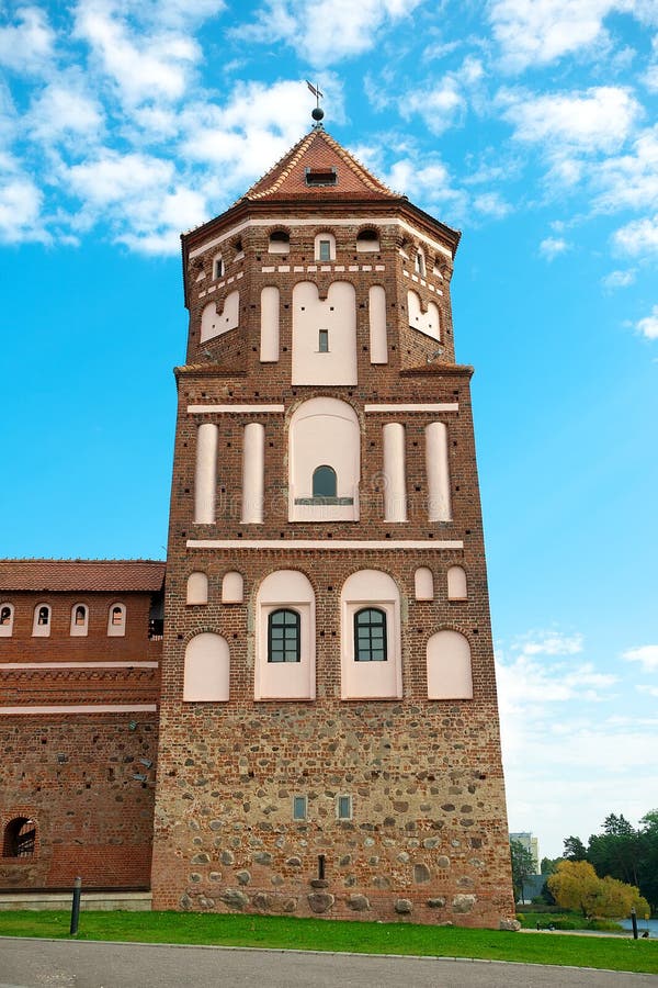 Belarus, Mir Castle Complex. the Tower of a Medieval Castle Stock Image ...