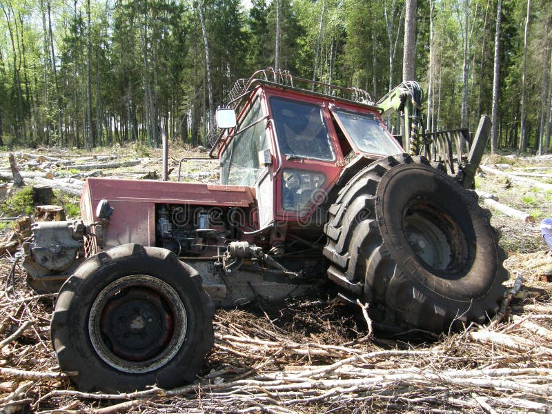 Belarus Mtz 82 Forestry Tractor Stuck in Deep Mud Stock Photo - Image ...