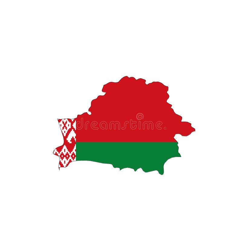 Belarus National Flag in a Shape of Country Map Stock Vector ...