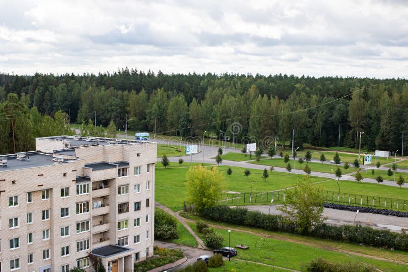 BELARUS, NOVOPOLOTSK - SEPTEMBER 10, 2020: Top View of Main Road ...