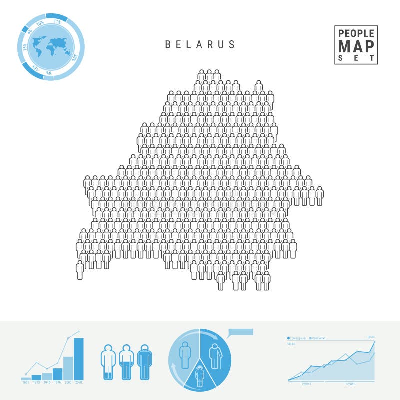 Belarus People Icon Map. Stylized Vector Silhouette of Belarus ...