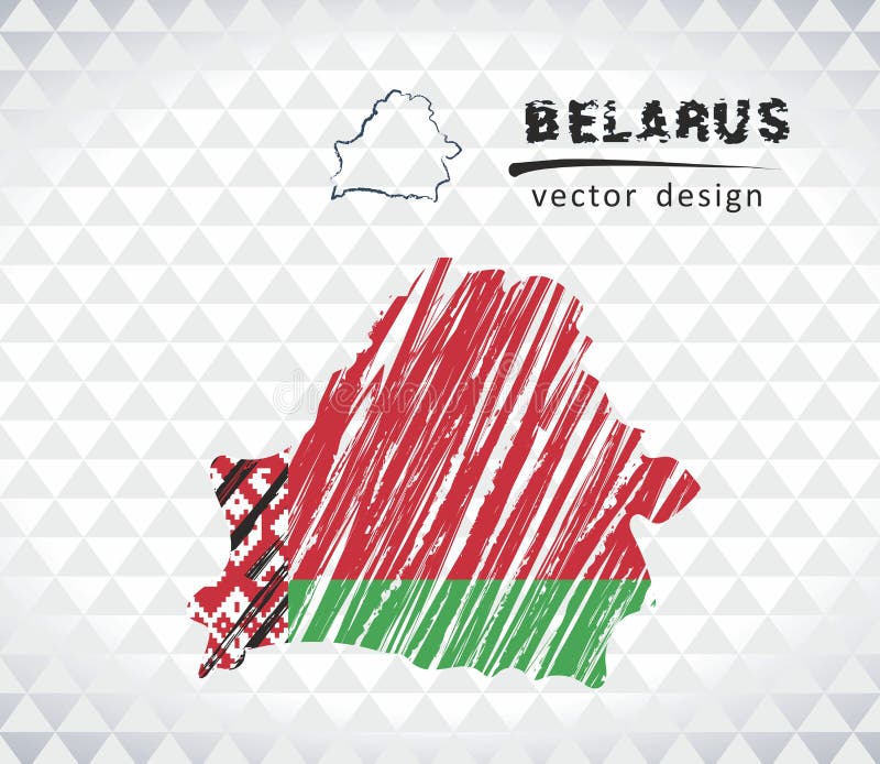 Belarus Vector Map with Flag Inside Isolated on a White Background ...