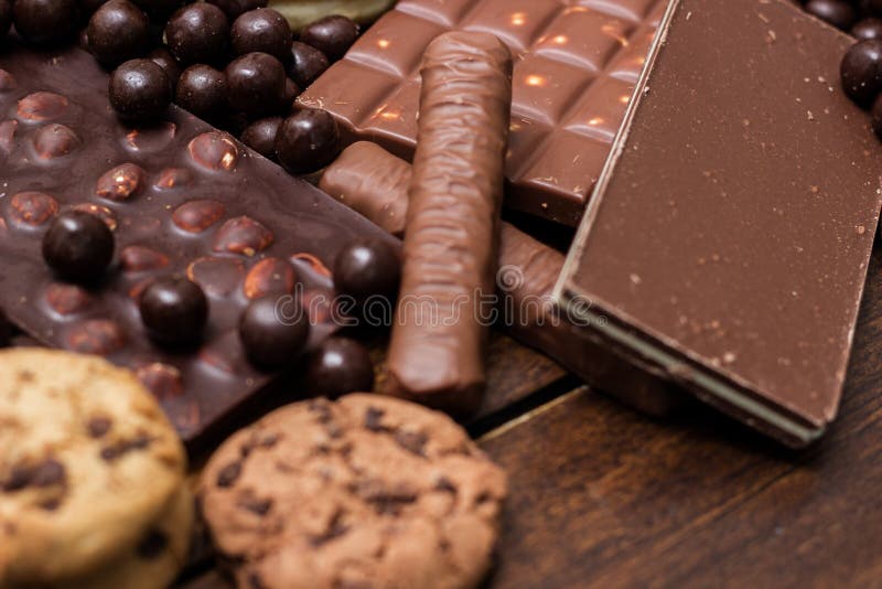 Belas Rosquinhas De Chocolate Palito De Chocolate E Biscoitos De ...