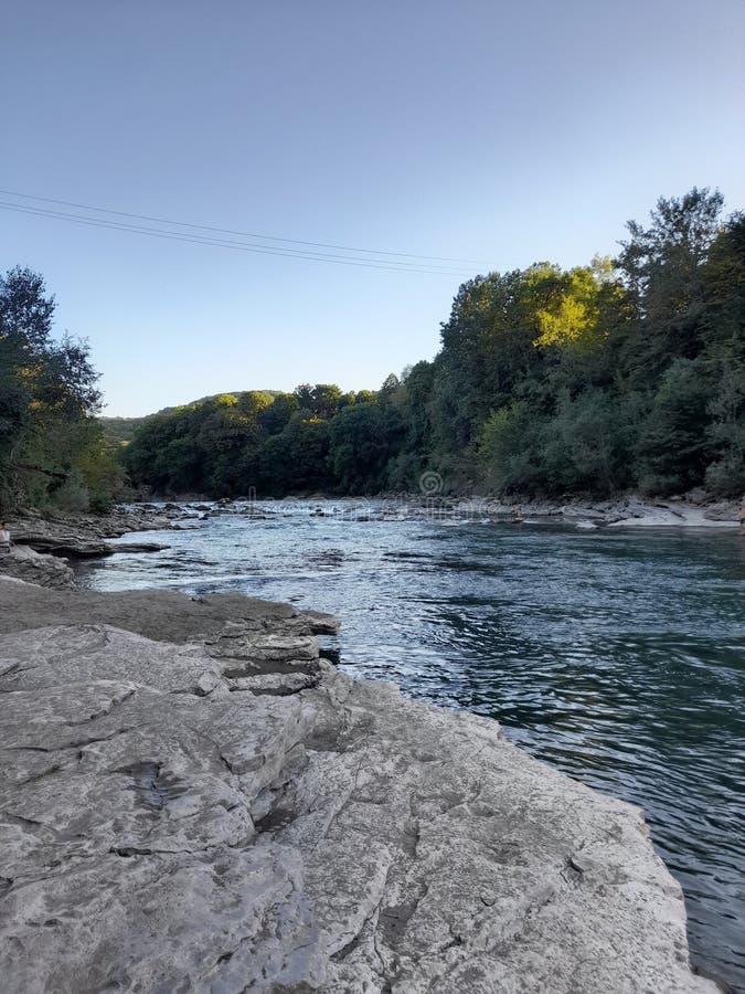 Belaya River Adygea stock photo. Image of wall, soil - 395085150