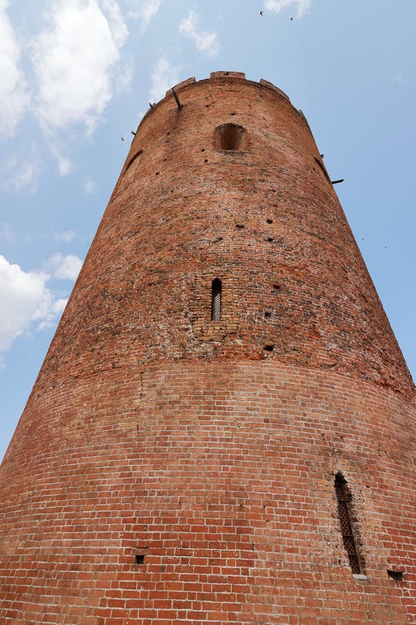 Belaya Vezha Tower. from Red Brick. Against the Background of the Sky ...