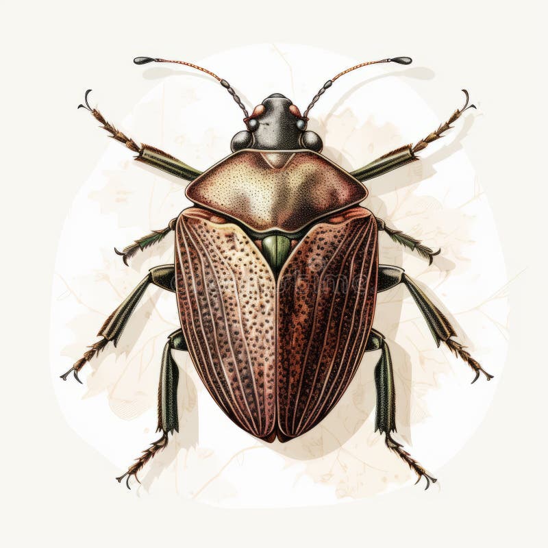 Vintage Stink Bug Illustration: Realistic Color Schemes and Heavy ...