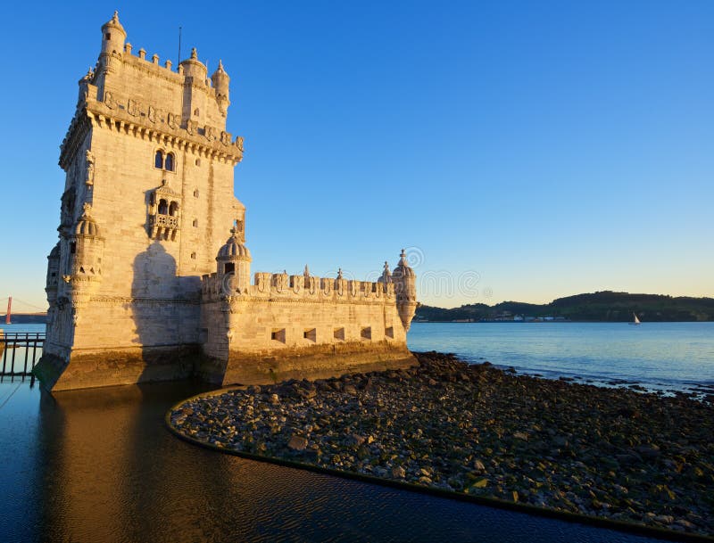 Belem Tower view stock image. Image of blue, history - 160364801