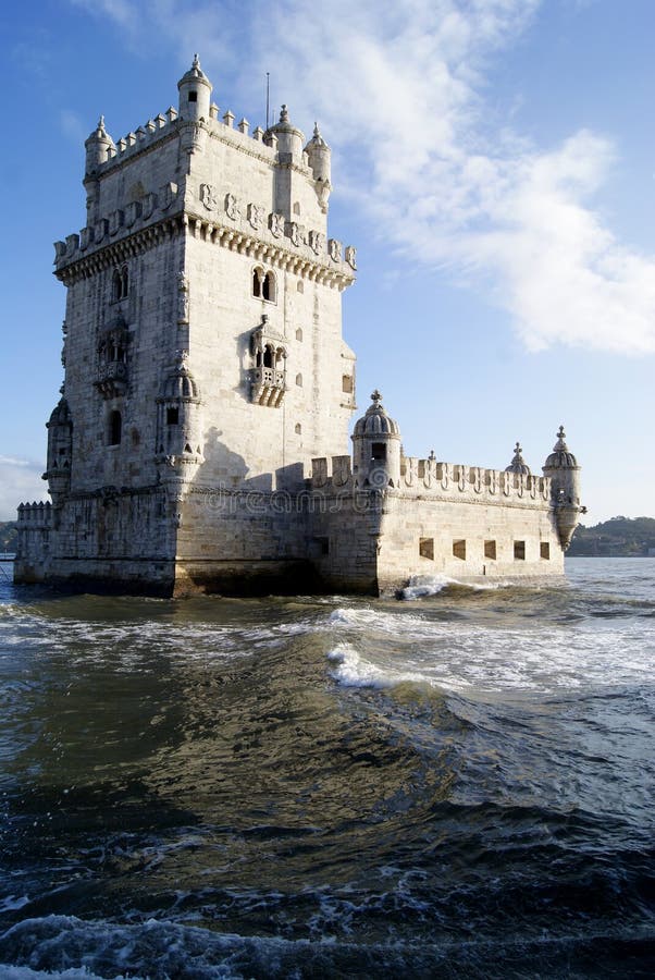 Belem Tower in Tagus River S Waves Stock Photo - Image of tagus ...