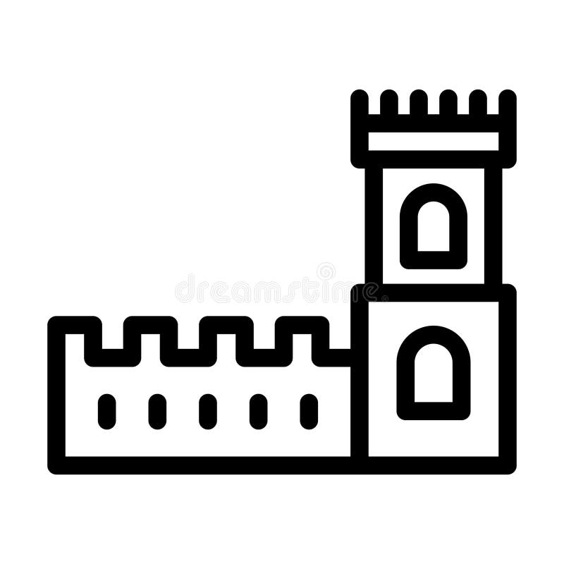 Belem Tower Vector Thick Line Icon for Personal and Commercial Use Stock Illustration ...