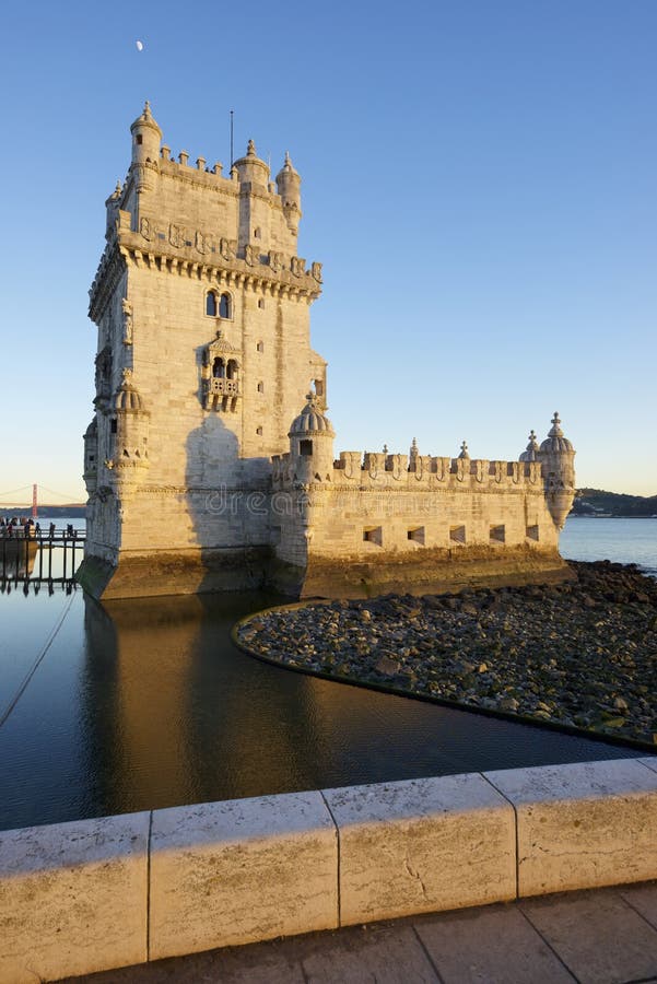 Belem Tower view editorial stock photo. Image of fort - 186696123